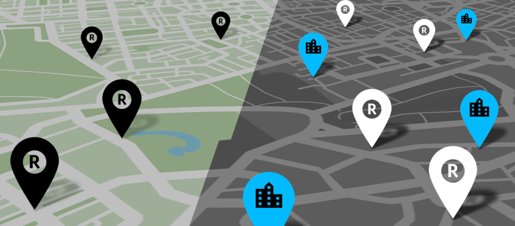 Mapping company distribution using registered and operating addresses ...
